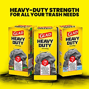 GLAD ForceFlex Large Drawstring Trash Bags, 30 Gallon Black Trash Bags for Large Kitchen Trash Can, Mountain Air Scent to Eliminate Odors, 50 Count (Package May Vary)