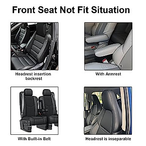 2PCS Car Seat Covers for Front Seats, Breathable Waterproof Polyester Split Automotive Cushion Cover, Vehicle Seat Protectors Driver Interior Accessories Universal for Most Cars, SUV (Beige/Front)