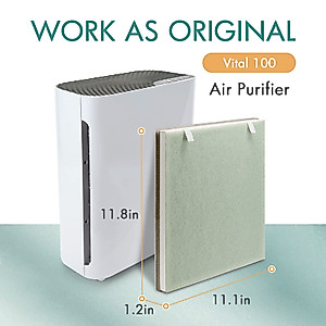 Keedal Vital 100 Pet Care Filter Compatible with LEVOIT Vital 100 Replacement Filter | 2X H13 True HEPA Filters & 4X Extra Pre-Filters | Part# Vital 100-RF
