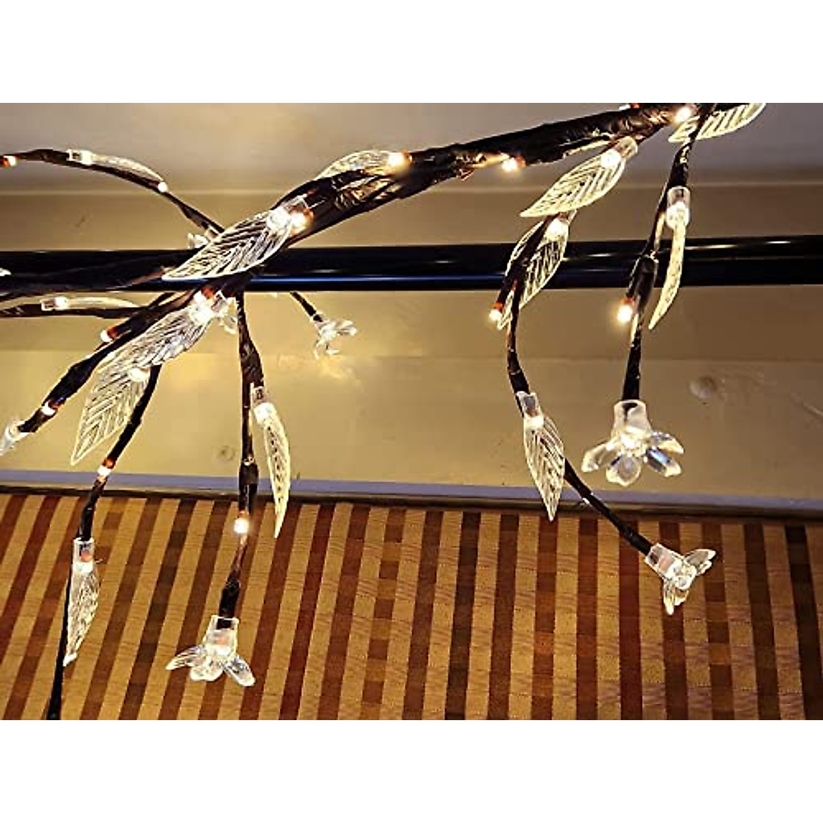 Bedroom Vine Lights with Remote Control - Christmas Decoration 9FT 160 LEDs Flexible Willow Vine Lights for Bedroom Home Wall Window Living Room Corner Corridor Decor (1 PCS)
