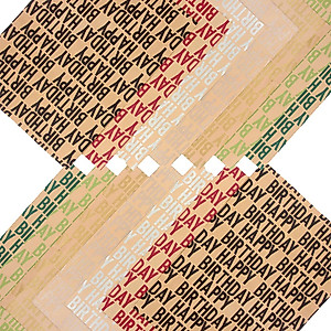 WDNUKEE Happy Birthday Wrapping Paper for Kids Girls Women Adults Boys Men,7 Sheets Classic Vintage Cowhide Birthday Gift Wrapping Paper,Birthday Wrapping Paper Folded Flat 20x28 inches each