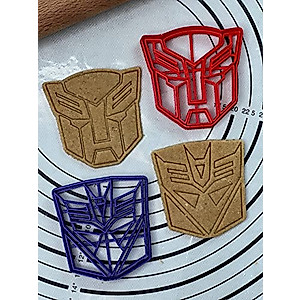 Set of 2 Autobots Decepticons Logo Cookie Cutters & Molds 3.5” inches Produced by 3D Kitchen Art