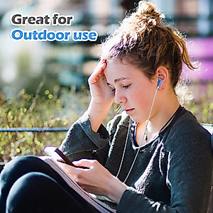 CN-Outlet Wholesale Earbuds Bulk Headphones Individually Bagged 50 Pack for iPhone, Android, MP3 Player for Schools, Libraries, Hospitals (Blue)