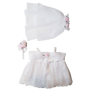 Bride Outfit Teddy Bear Clothes Fits Most 14" - 18" Build-A-Bear and Make Your Own Stuffed Animals
