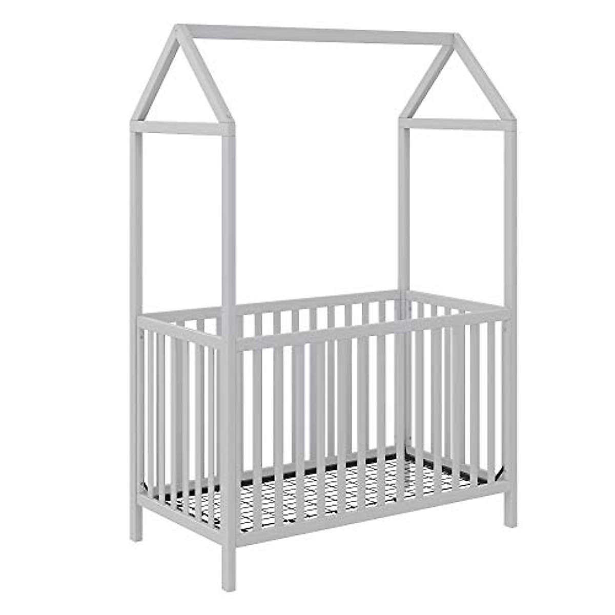 Little Seeds Rowan Valley Skyler 3-in-1 Convertible Crib with Canopy, Dove Gray