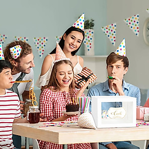 LIKAJON 1 Pack White Card Box for Party, Transparent Gift Cards Receiving Box Wedding Card Box Money Box for Birthday, Bridal or Baby Showers, Retirement, Anniversary, Graduation, Raffle Ticket Box