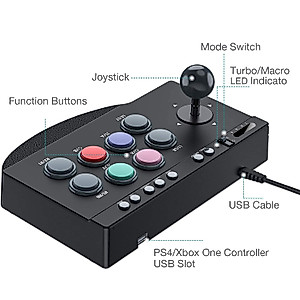 PXN 0082 Arcade Fight Stick Street Fighter Arcade Joystick for PC/PS4/PS3/XBOX S/X Nintendo Switch/PC Windows Game Rocker