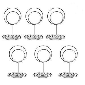 Jofefe 20pcs Mini Place Card Holders, Cute Table Number Holders, Classy Table Card Holder Table Picture Stands, Elegant Wire Photo Holder Menu Memo Clips, Idea for Wedding, Anniversary Party (Silver)
