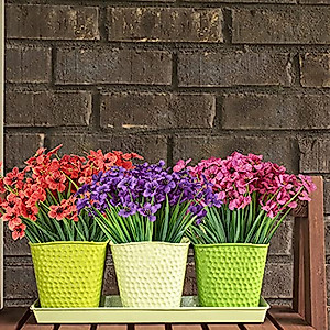 GREBOU 10 Bundles Artificial Flowers Faux Plastic Orchid Bouquets UV Resistant No Fade Faux Greenery for Home Garden Bridal Bouquet Hanging Planter Porch Patio Yard Office Wedding Decoration(Purple)