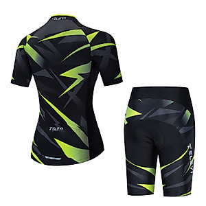 PSPORT Women's Cycling Jersey Sets Short Sleeve Bike Clothing Bib Shorts Mountain Bicycle Clothes