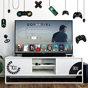 22 Pieces Game Room Wall Stickers Video Gaming Controller, Vinyl Wall Decal Game Zone Loading Wall Sticker Gamer Boy Wall Decal Wallpaper Art Design for Boys Kids Men Home Playroom Bedroom Decoration