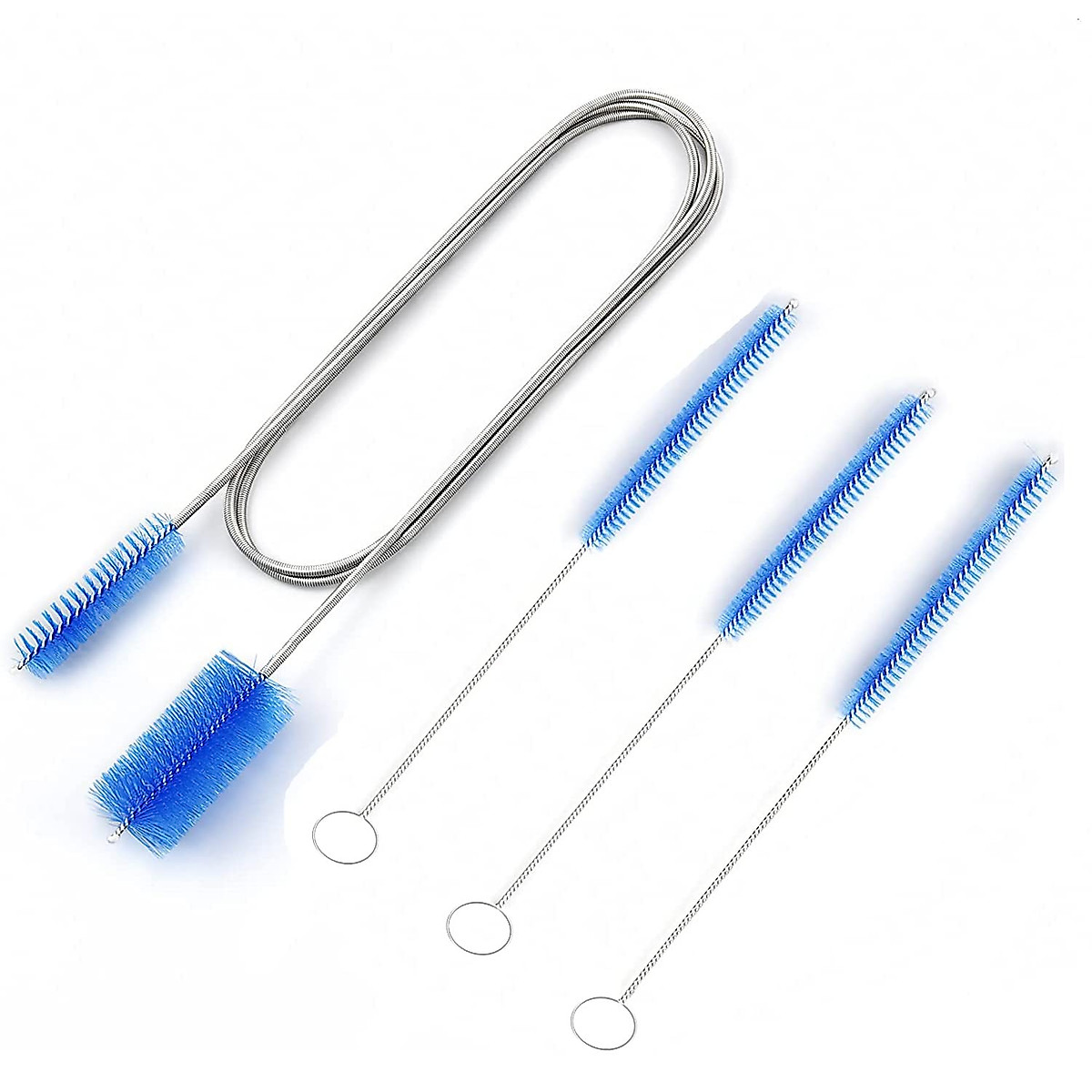 100pcs Straws Tips Reusable Silicone Straws with Flexible Straw Drain Brush Set