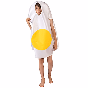 Hqroidd Halloween Funny Costume Food Costumes Unisex Adults Fried Egg Cosplay Suit Child Breakfast Outfits Party Props