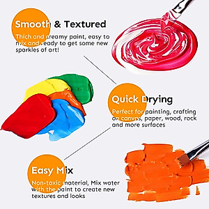 Acrylic Paint Set,46 PCS Professional Painting Supplies with Paint Brushes, 24 Colors Acrylic Paints, Painting Pad, Palette, Paint Knives and Art Sponges for Hobbyists and Beginners,Paint Set