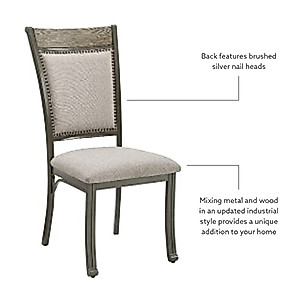Powell Pewter Metal and Rustic Wood Side 2 Pack (2 Chairs) Franklin Dining