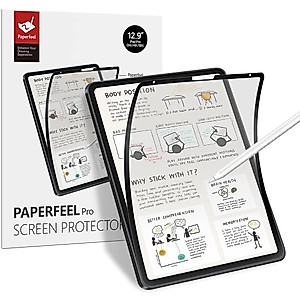BERSEM Paperfeel Screen Protector [Paperfeel Pro] Compatible with iPad Pro 12.9 inch (2021/2020/2018) Removable & Reusable, Anti-Harmful Blue Light, Anti-Glare, Anti-Fingerprints & Smudging - Black