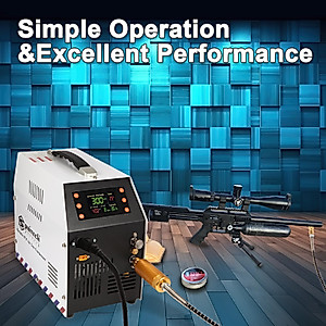 PCP Air Compressor,LCD Display Version Auto-shutoff 4500Psi/30Mpa Oil/Water-Free Set-pressure Paintball Tank Pump with Water/Oil Separator,Built-in Power Adapter