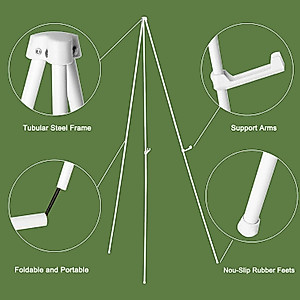 White Easel Stand for Display Wedding Sign & Poster - 63 Inches Tall Easels for Display Holder - Collapsable Portable Poster Easel - Floor Adjustable Metal Painting Easel Tripod