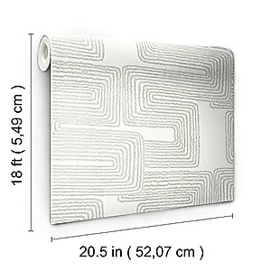 RoomMates RMK12214PL Nikki Chu Ivory White Zulu Signature Peel and Stick Wallpaper