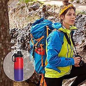 WATMHHJQ 18oz/32oz Insulated Stainless Steel Water Bottle,BPA Free,Sport Metal Thermos Water Bottles Cups, Leak-Proof Double Wall Vacuum Wide Mouth, Keep Cold for 20 Hrs/Hot 8 Hrs