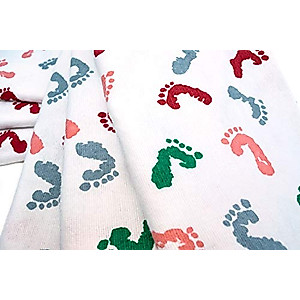 Baby Swaddle Hospital Blanket 3 Pack, Large Nursery Receiving Wrap, Unisex Boy Girl, 100% Soft Cotton Swaddles Newborn for Comforting, Durable Hospital Quality (Baby Feet, 3 Pack)