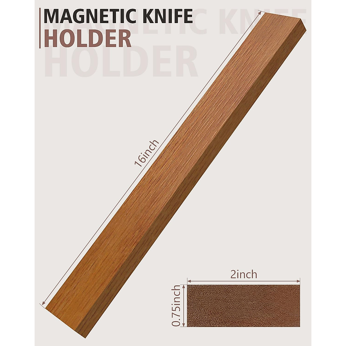 Magnetic Knife Holder 1 Pcs 16In Premium Acacia Wood Magnetic Knife Strip Heavy Duty Magnet Strip for Knives