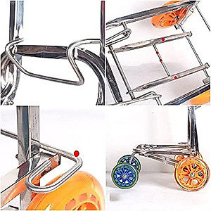 Generic Multifunction Metal Hand Trucks Folding Truck Trolley Four Rounds Luggage Cargo Transport Vehicle for Pull Goods