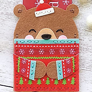 Dimensions 72-08291 DIY Christmas Ornaments and Gift Card Holders Felt Applique Kit, Sizes Vary, Multicolor, 4pcs