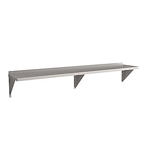 Krollen Industrial 18 Gauge Stainless Steel 15" x 84" Solid Wall Shelf