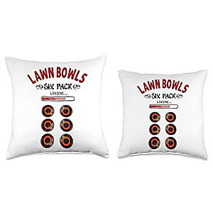 Lawn Bowls Funny Bowls Expert For Retirement Funny Lawn Six Pack Idea for Women & Lawn Bowling Throw Pillow, 16x16, Multicolor