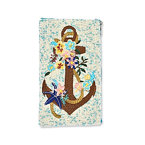 Bamboo Trading Club Bag Floral Anchor, 7.5-inch Width