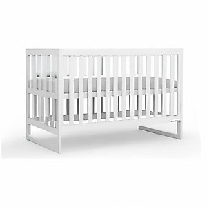 dadada Baby’s 3-in-1 Austin Convertible Crib - Newborn Essentials Baby Bed Fits Standard Crib Mattress - Adjustable Bed Base - White
