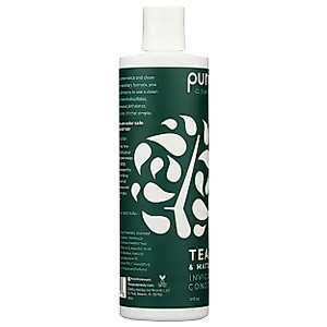 Purezero Tea Tree & Matcha Conditioner - Minty Nourishing & Invigorating Scalp Treatment - Zero Sulfates, Parabens, Dyes Vegan and Cruelty Free - 12 oz