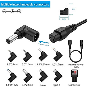24W Universal Power Supply Multi-Voltage Regulated Switching with 10 Connectors for 3V to 12V Household Electronics, LED Strip Light, External Hard Driver, Adjustable Variable AC/DC Adapter