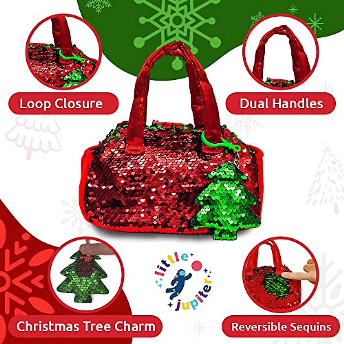 Little Jupiter Reindeer Stuffed Animal Plush Pet Set - Includes Reindeer Stuffed Toy with Purse for Age 4-5 - 6-7 yrs - Christmas Stuffed Animal for Girls - Stuffed Animals - Toy Reindeer