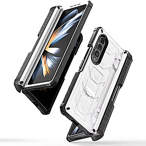 for Samsung Galaxy Z Fold 3 Shockproof Hinge Protection Rugged Protective Slim Case Compatible with Samsung Galaxy Z Fold 3(White)