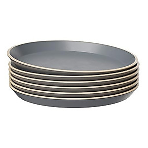 KooK Dinnerware Sets, Semi-Matte Stoneware, Dinner Plates, Salad Plates (Slate Grey, 10 Inch)