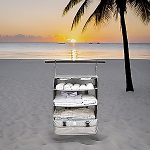 S3 THE BRAND Hanging Luggage Organizers for Suitcase - Collapsible Packing Cubes with Shelves Made for Easy Traveling, Great Organization System, Carry-on Luggage Closet - Large