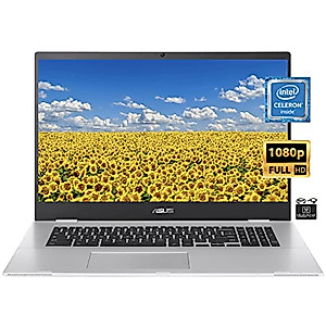 2022 Flagship ASUS Chromebook Light Laptop, 17.3" FHD 1080p Widescreen, Intel Celeron N4500 (Upto 2.8GHz), 4GB RAM, 32GB eMMC, Webcam, UHD Graphic, WiFi 6,17+ Hours Battery,Chrome OS +HubxcelAccessory