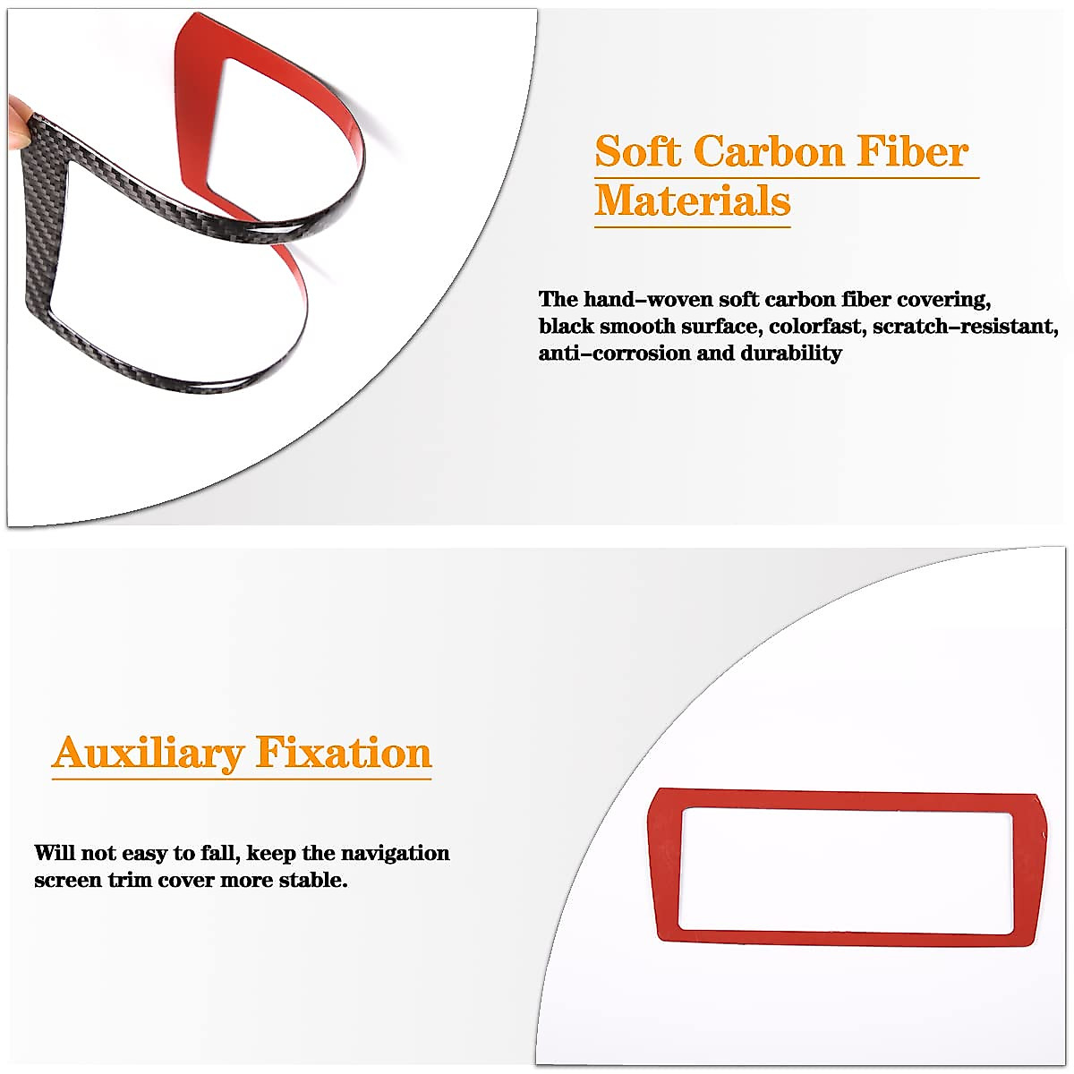 Soft Carbon Fiber GPS Screen Frame Fit for Toyota Supra GR A90 A91 MK5 2019-2024 Navigation Screen Trim Sticker, Center Display Frame Trim Cover Decoration, 1 PCS (Black)