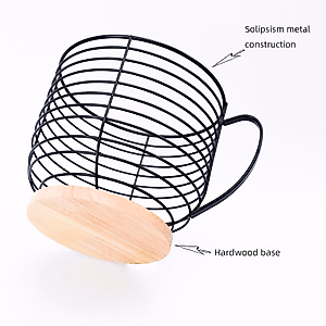 Extra-large K Cup Holders for Counter - Coffee Pod Holders for Counter - K Cup Holders for Counter - Coffee Pods Storage Organizer - Coffee Bar Accessories - Large Capacity Black Wire Kup Storage with