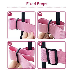 Elderly Shower Chair Seat Anti-Slip Belt, Universal Bath Bench Buckle Strap Nursing Care Supplies for Disabled Patient Bedridden (Pink)