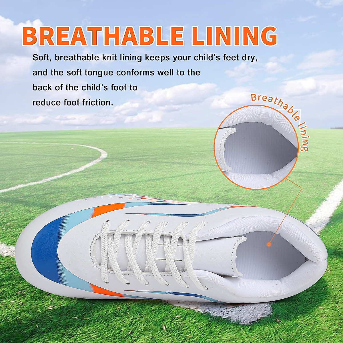 Kids Soccer Cleats Boys Girls Football Cleats For Big Boy Zapatos Para Niños Soccer Shoes For Boys Youth Softball Cleats Baseball Cleats Professional Spikes Competition Football Boots AG FG