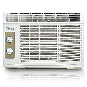 Senville 5,000 BTU Window Air Conditioner, Cools Up to 150 Sq. Ft., Easy to Use Mechanical Control, Washable Filter