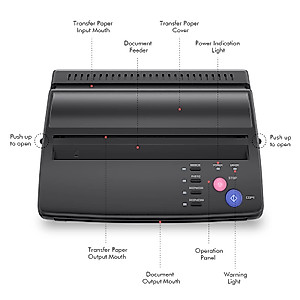 TATELF Tattoo Stencil Machine Thermal Copier Tattoo Stencil Printer with 20pcs Transfer Paper for tattooing Artists (Black)