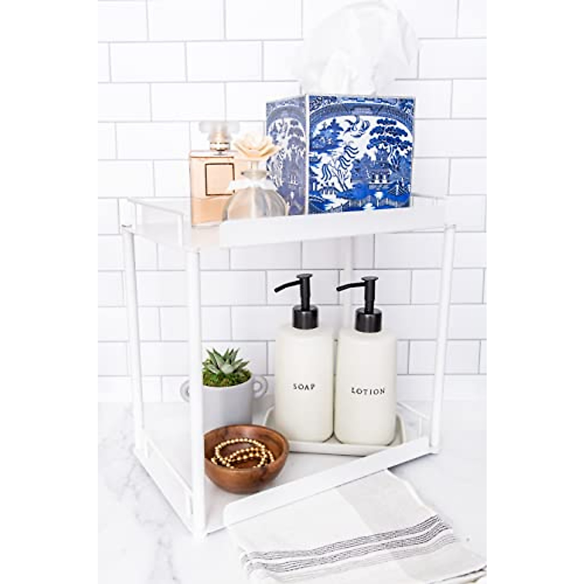 Buzzelli Company 2-Tier Standing Rack Countertop Storage Shelf, Organizer Holder