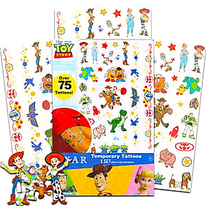 Disney Pixar Toy Story Tattoos Party Favors Pack ~ Bundle Includes 75 Toy Story Temporary Tattoos Tattoos (Toy Story Party Supplies)