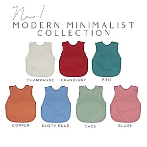 BapronBaby Minimalist Sage Bapron - No Neck Tie Safer Bib for Baby & Toddler - Soft Waterproof Stain Resistant - Machine Washable - Sz Baby/Toddler 6m-3T