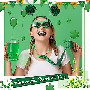 Censen 8 Pcs Pom Pom Headbands Party Headbands Tinsel Wrapped Ponytails Headbopper Headwear for Halloween Birthday Festival(Green)