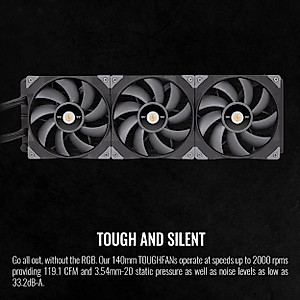 Thermaltake TOUGHLIQUID Ultra 420 CPU Liquid Cooler, AMD(AM5/AM4) Intel(LGA 1700/1200), 2.1 Inch Rotational LCD Display 2000RPM Radiator Fan, TT RGB Plus 2.0. Software, CL-W366-PL14BL-A Black